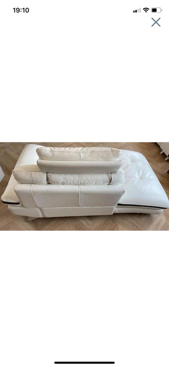 Canapé en cuir méridienne 2 places - Mamelles | Expat-Dakar