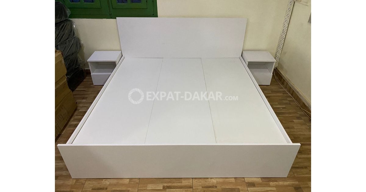 Lit et 2 commodes blanc - Liberte 5 | Expat-Dakar