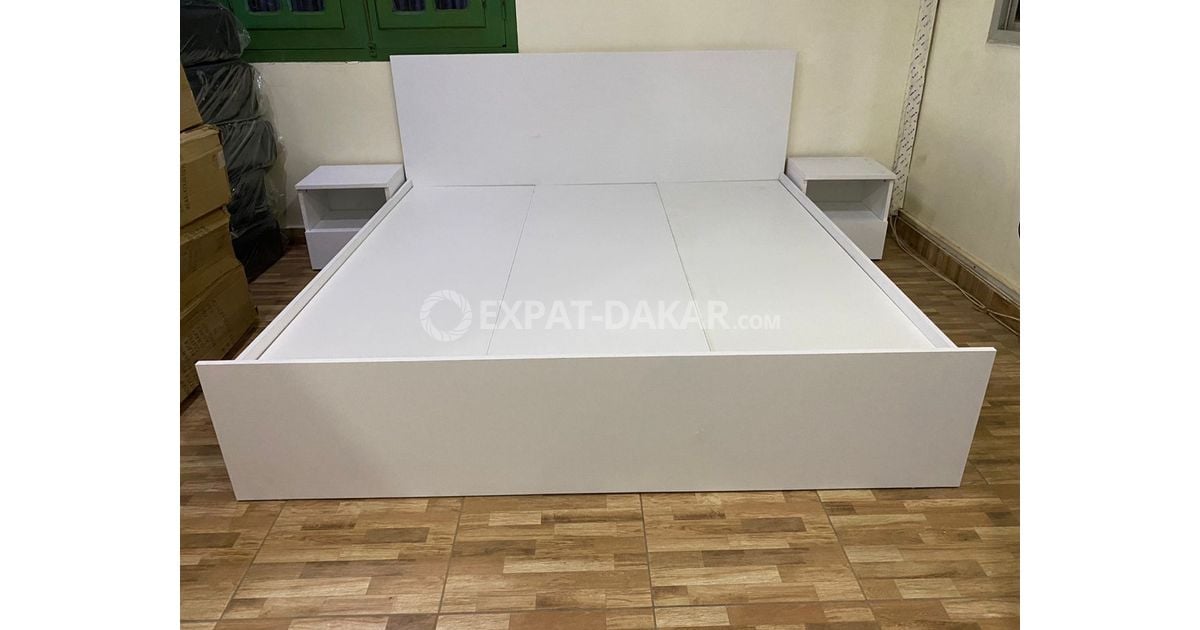 Lit et 2 commodes blanc - Liberte 5 | Expat-Dakar