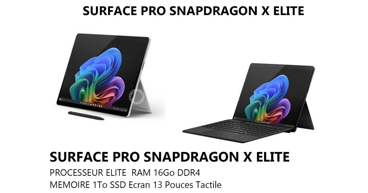 SURFACE PRO SNAPDRAGON X ELITE 1To RAM 16GO - Plateau | Expat-Dakar