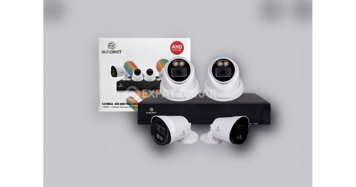 Kit Vidéo Surveillance EURONET AHD 4 CAMERAS - Plateau | Expat-Dakar