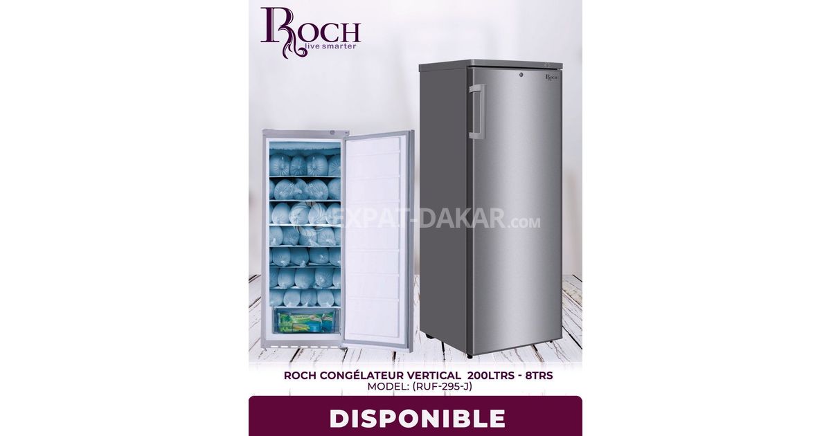 CONGÉLATEUR VERTICAL ROCH RUF 295S 8 TIROIR ALUMINIUM - Keur Massar ...