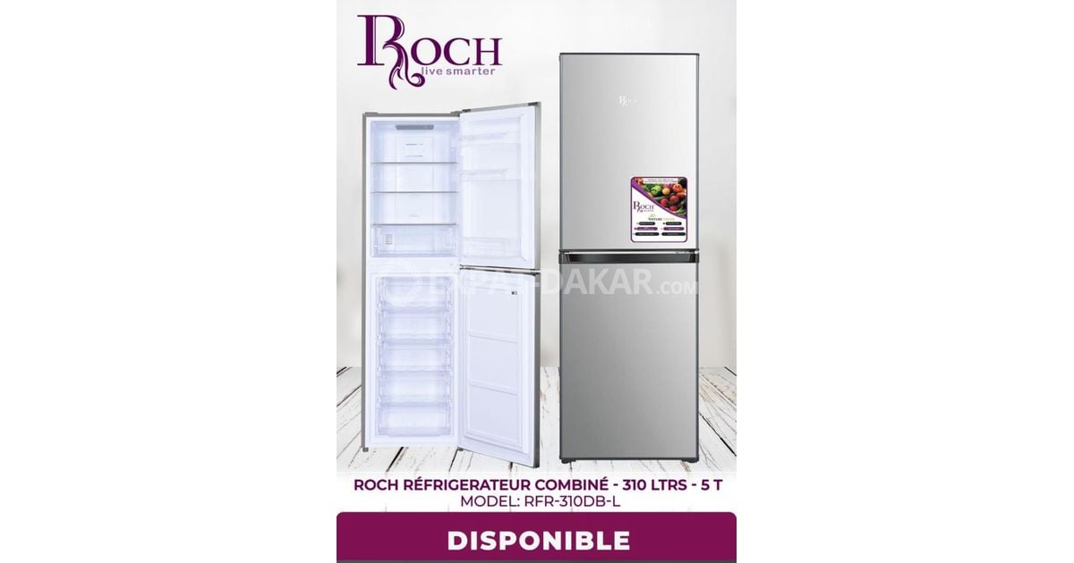 ROCH FRIGO COMBINE RFR-310DB-L (310 Ltr, 5TIROIRS) - Liberte 6 | Expat ...