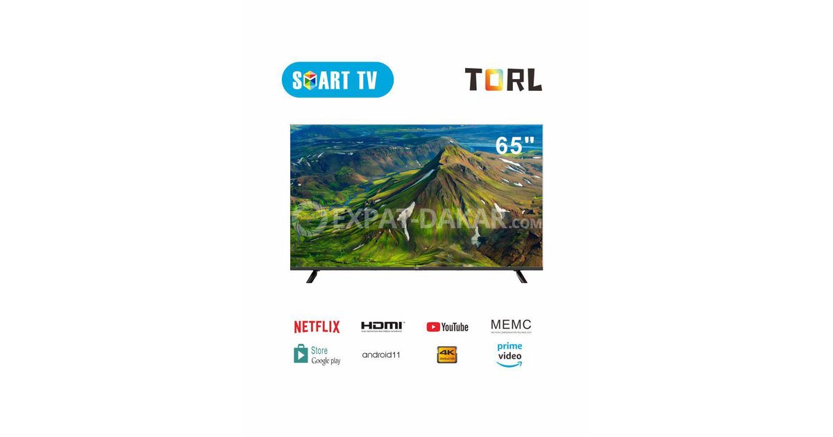 TÉLÉVISEUR TORL 65 ANDROID SMART TV SECAM DVB-T2 4K - Plateau | Expat-Dakar