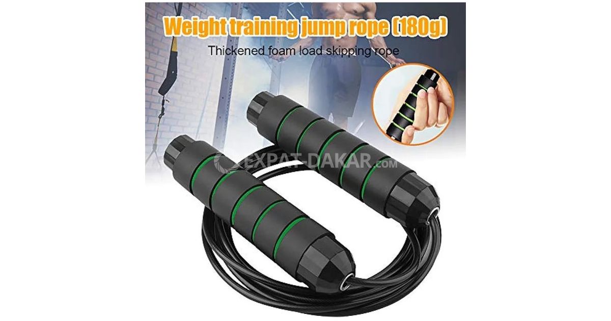 Corde à sauter poignées en mousse, câble renforcé réglable - Castor ...