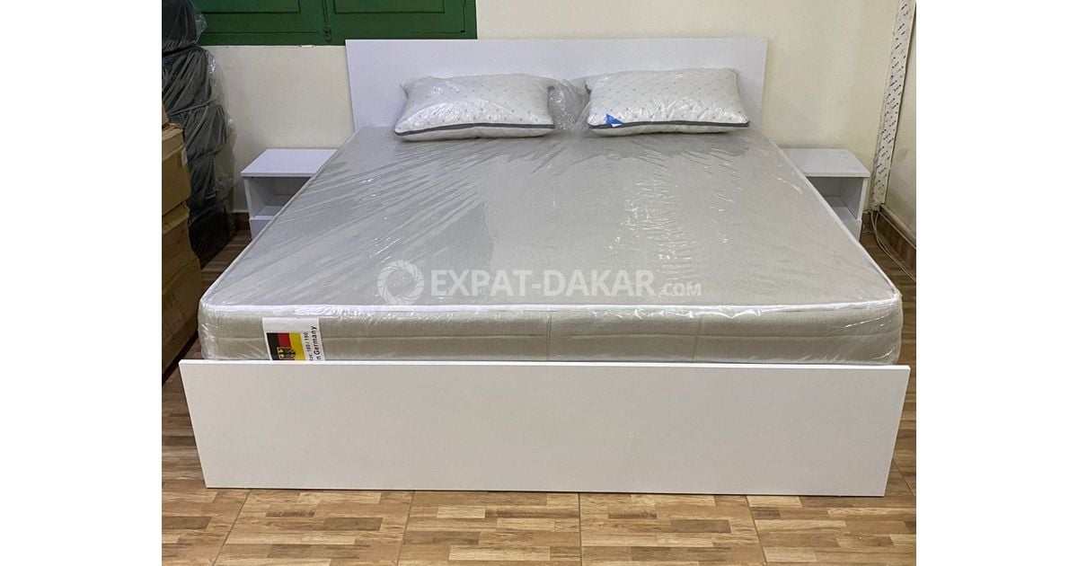 Lit et 2 commodes blanc - Liberte 5 | Expat-Dakar