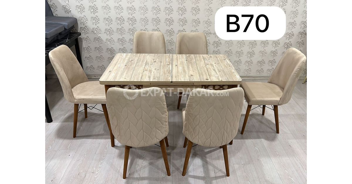 TABLE À MANGER EXTENSIBLE EN BOIS 6PLACES - Plateau | Expat-Dakar