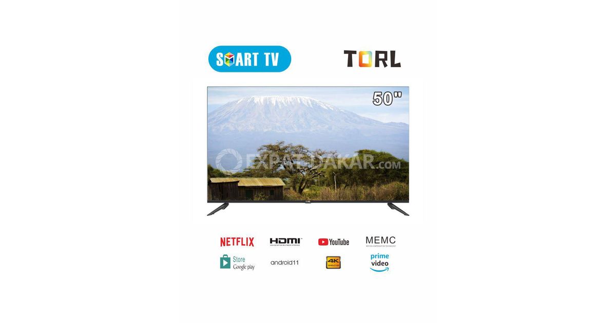 TÉLÉVISEUR 50POUCES TORL ANDROID SMART TV SECAM DVB-T2 4K - Plateau ...