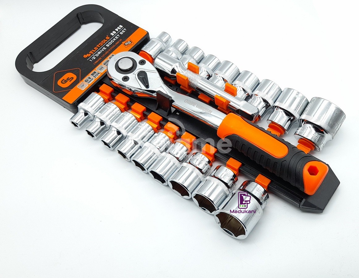 1 2 Inch 20PCS Ratchet Wrench Box Spanner Socket Set PigiaMe