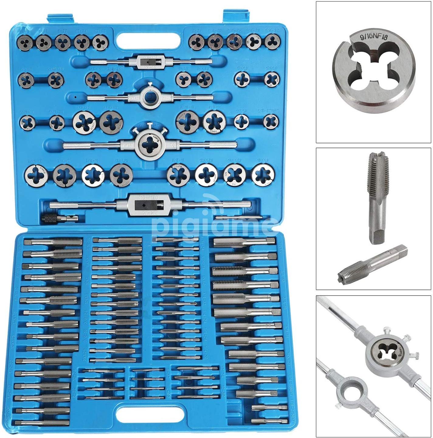 Large Tap And Die Set Metric Tap And Die Kit Rethreading Tool Kit Thread Maker Hole Threader 110 ...