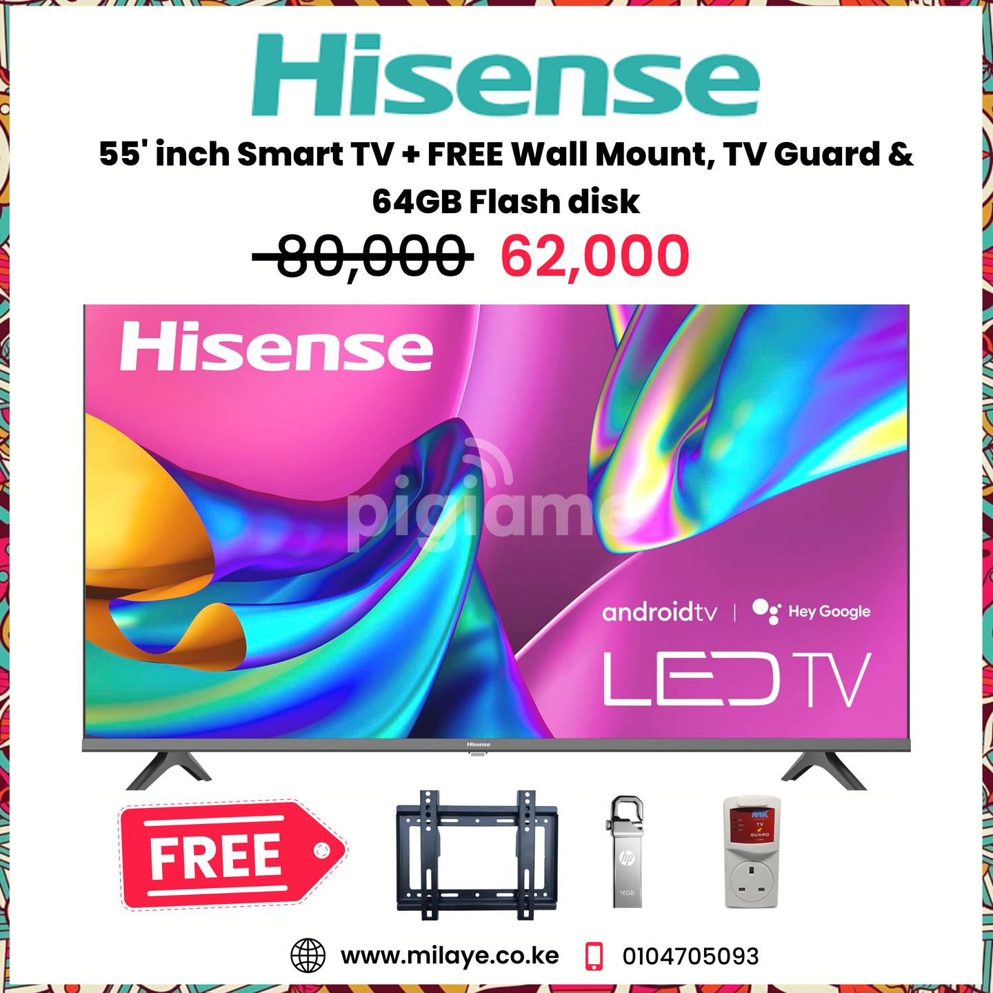 Hisense 55” 4K Uhd Smart Tv + Free Gifts in Nairobi CBD | PigiaMe