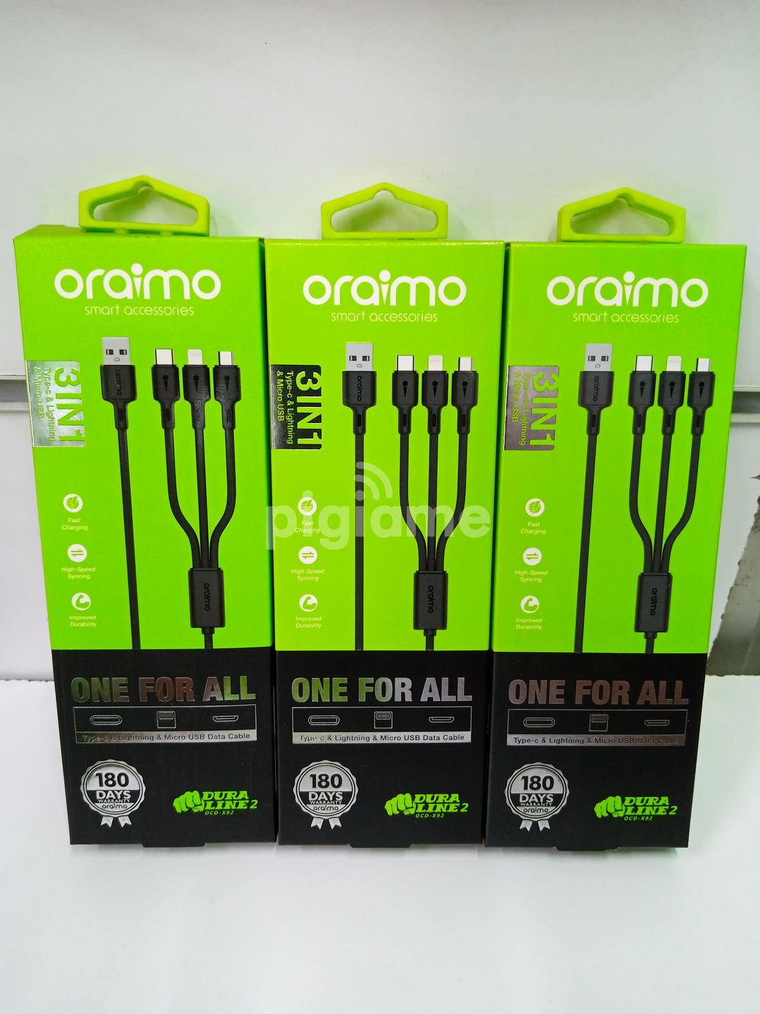 Oraimo 3 In 1 Charging/Data Cable (Micro, Type C, Lightning in Nairobi ...