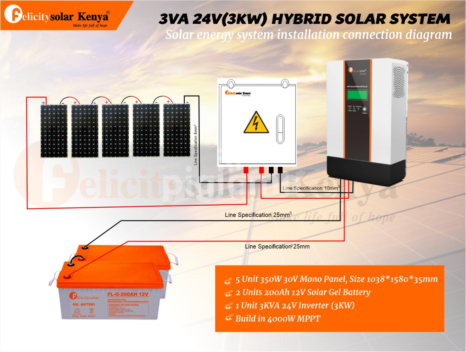 3Kva 24V(3Kw)Hybrid Solar System Mppt In-Build Of 100Amps in Kilifi ...