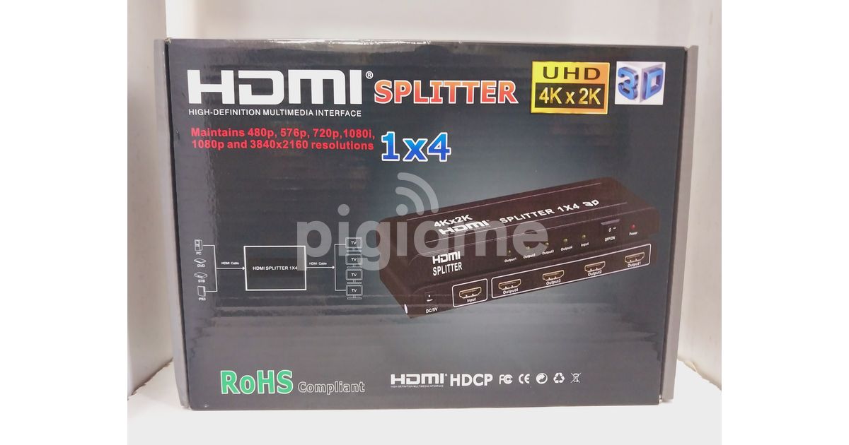 Hdmi Amplifier Splitter 1X4...1 Input 4 Output 4K Support in Nairobi CBD, Moi Avenue | PigiaMe