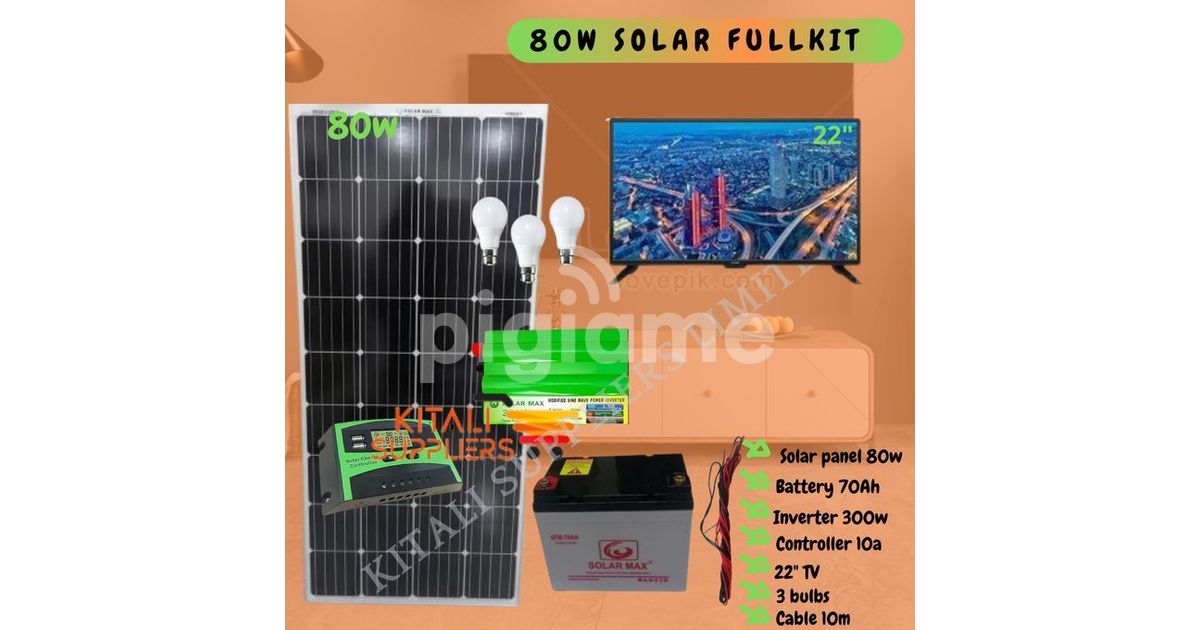Solarmax Solar Fullkit 80Watts Plus 22 Inch Tv in Nairobi CBD, Ronald ...