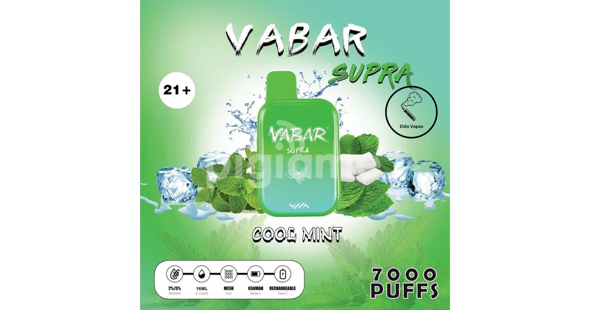 Vabar Supra 7000Puffs Disposable Rechargeable Vape Cool Mint in Eldoret ...