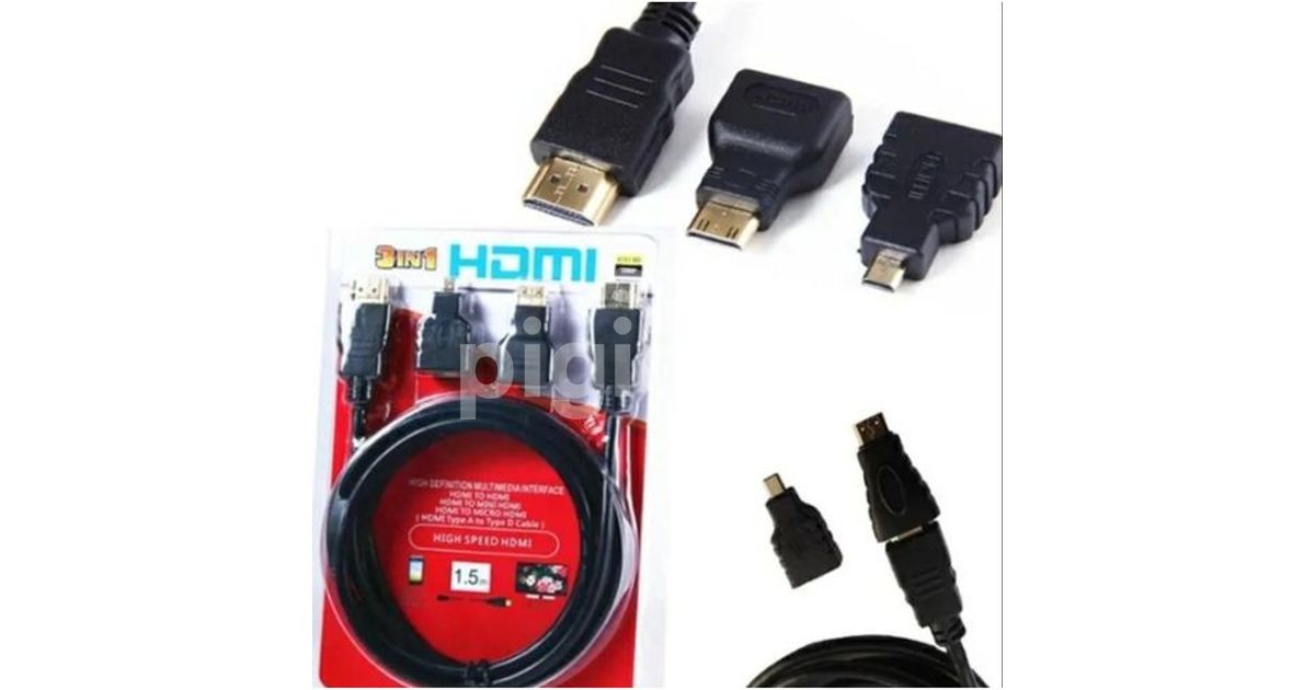 3In1 Hdmi To Hdmi/Mini/Micro Hdmi Adaptor Kit 1.5M Cable in Nairobi CBD ...