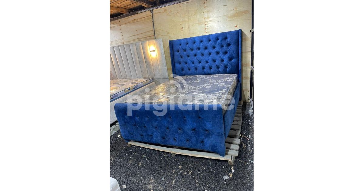 5X6 Chester Bed With Spring Mattress in Kahawa Sukari | PigiaMe