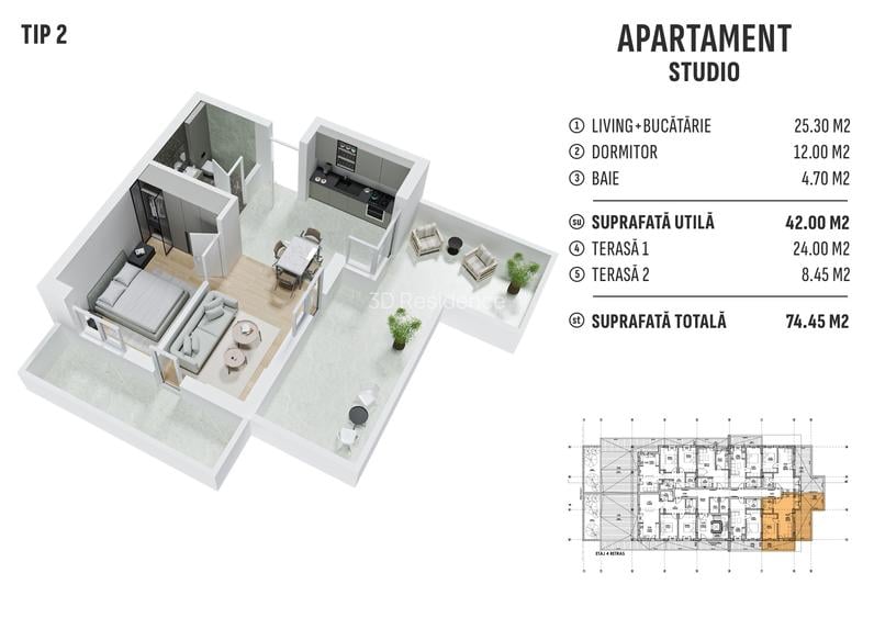 Apartament tip studio -PROIECT NOU - | Imobiliare.ro