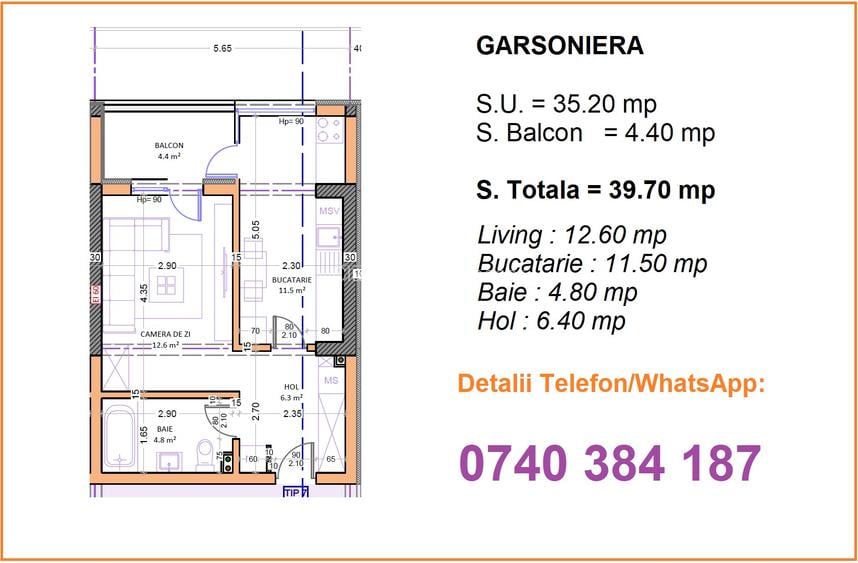 Garsoniera decomandata - Metrou Berceni - Proiect Nou | Imobiliare.ro