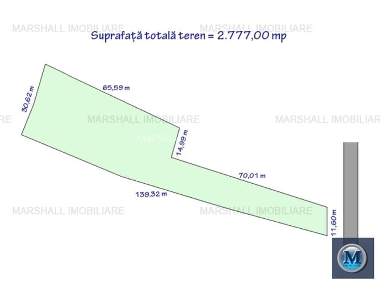 Teren Construcții intravilan de 2777 mp, în Dumbrăvești preț 28.000 ...