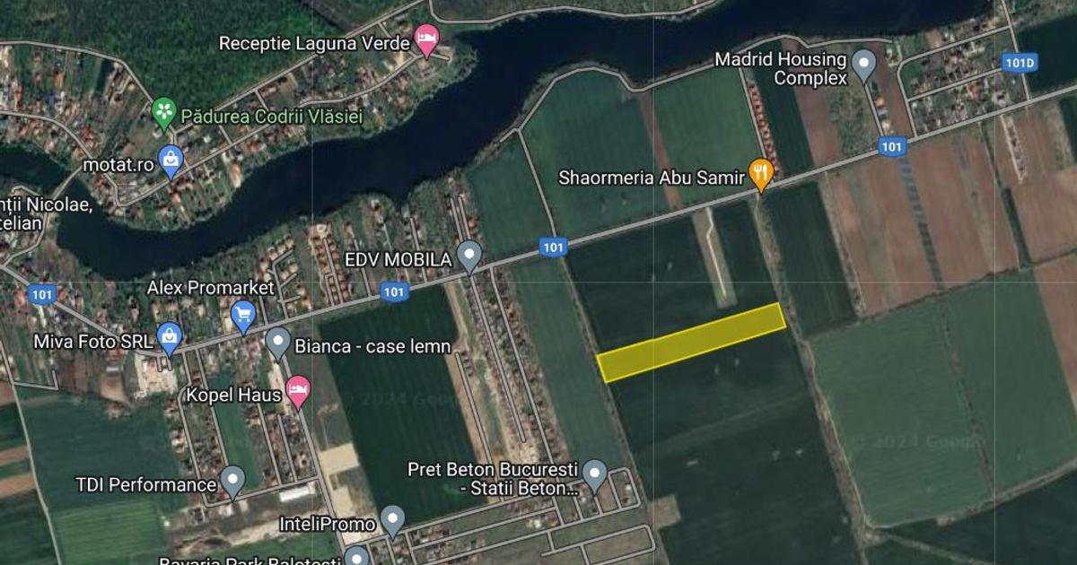 Teren agricol extravilan de 12850 mp, în Moara Vlăsiei preț 321.250 ...