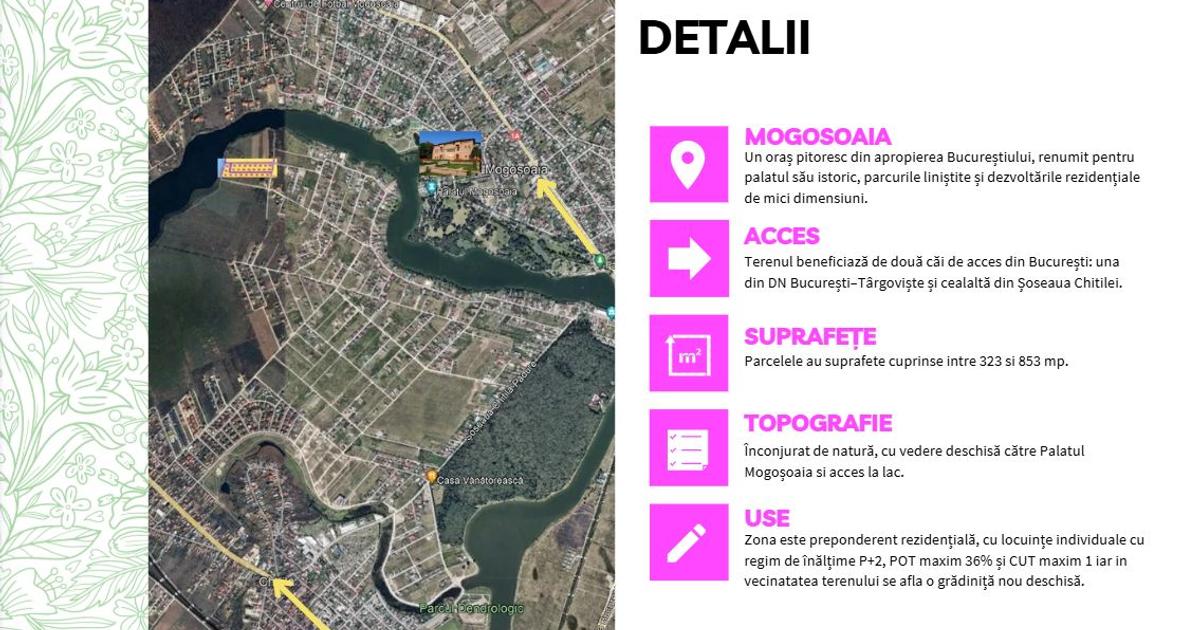 Teren Construcții intravilan de 855 mp, în Mogoșoaia preț 117.000 ...