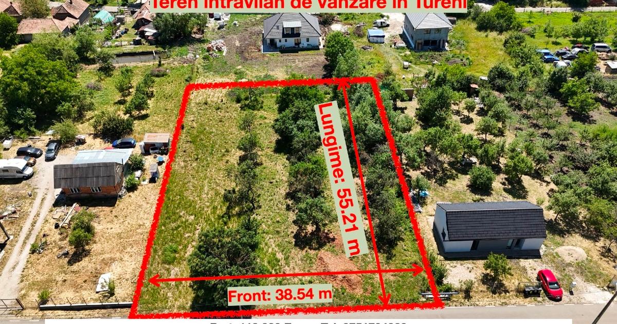 Teren Construcții intravilan de 2021 mp, în Tureni preț 111.155 ...