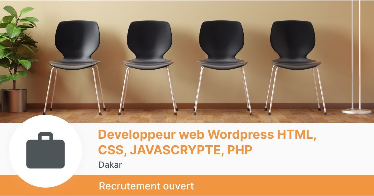 Developpeur web Wordpress HTML, CSS, JAVASCRYPTE, PHP - Plateau | Expat-Dakar