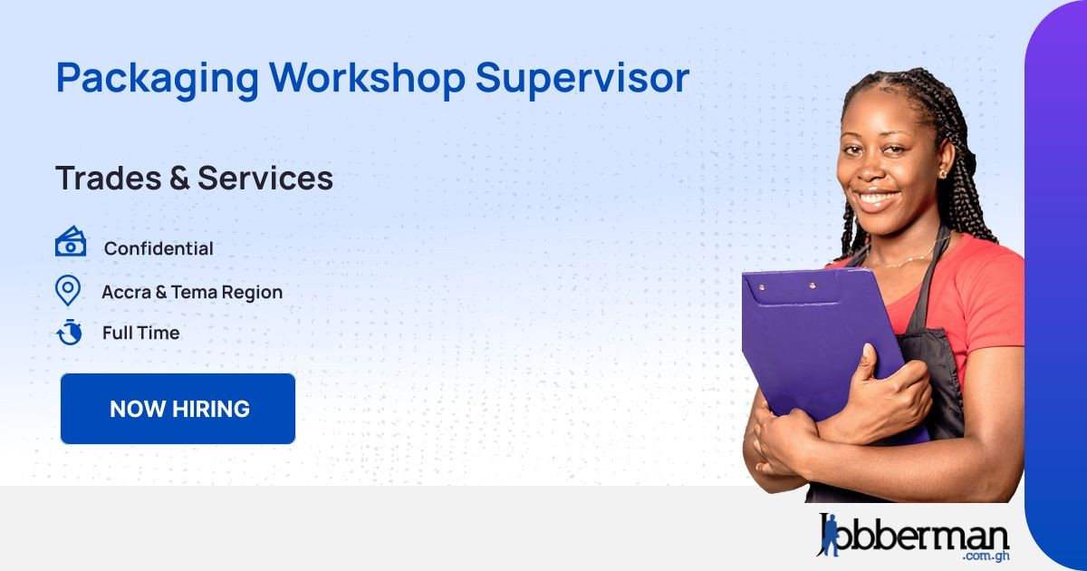 Packaging Workshop Supervisor at Sunda International | Jobberman