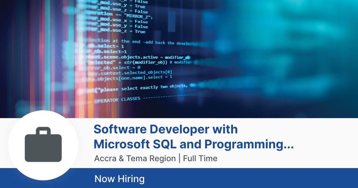 Software Developer with Microsoft SQL and Programming Experience at A ...