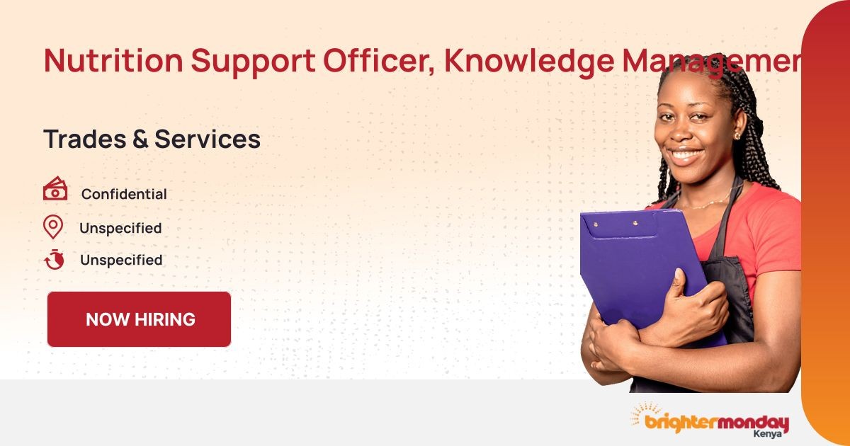 Nutrition Support Officer, Knowledge Management at United Nations Office for Project Services ...