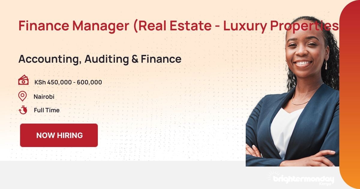 Finance Manager (Real Estate - Luxury Properties) at Accurex Leadership ...