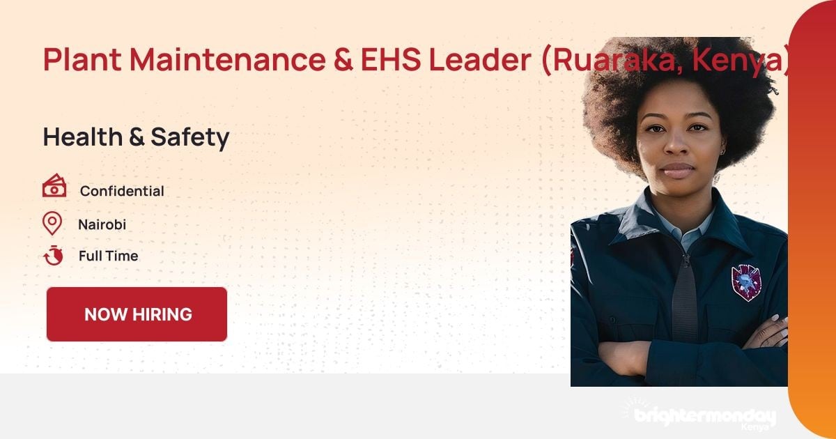 Plant Maintenance & EHS Leader (Ruaraka, Kenya) at Flexi Personnel ...