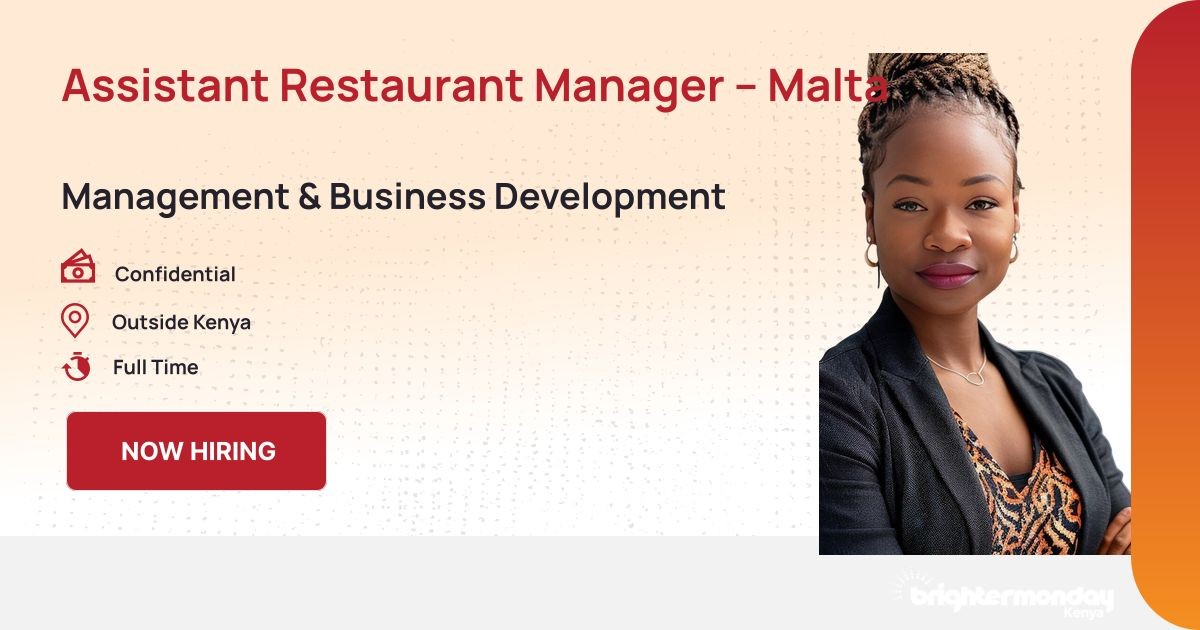 Assistant Restaurant Manager – Malta at PLAN MANPOWER LIMITED ...