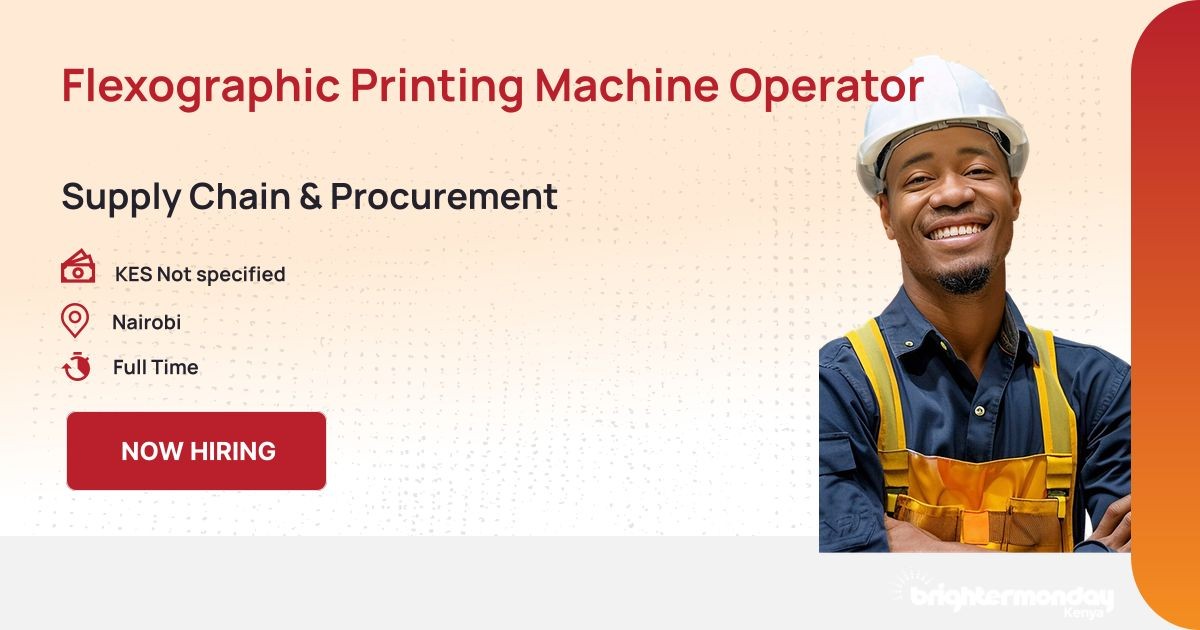 Flexographic Printing Machine Operator at Abela Studio 22 Agencies Ltd ...