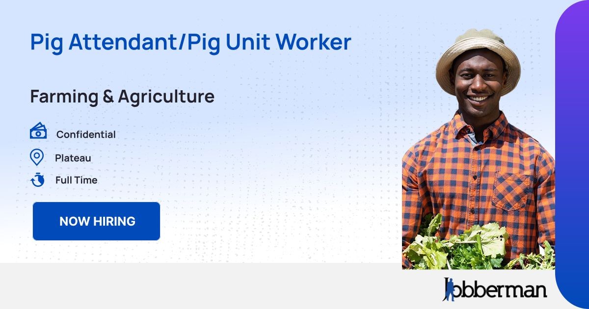 Pig Attendant/Pig Unit Worker at Pebbles, Marks & Nana Farms Ltd ...