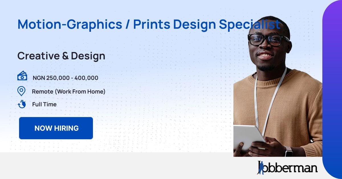 Motion-Graphics / Prints Design Specialist at Ysidra | Jobberman