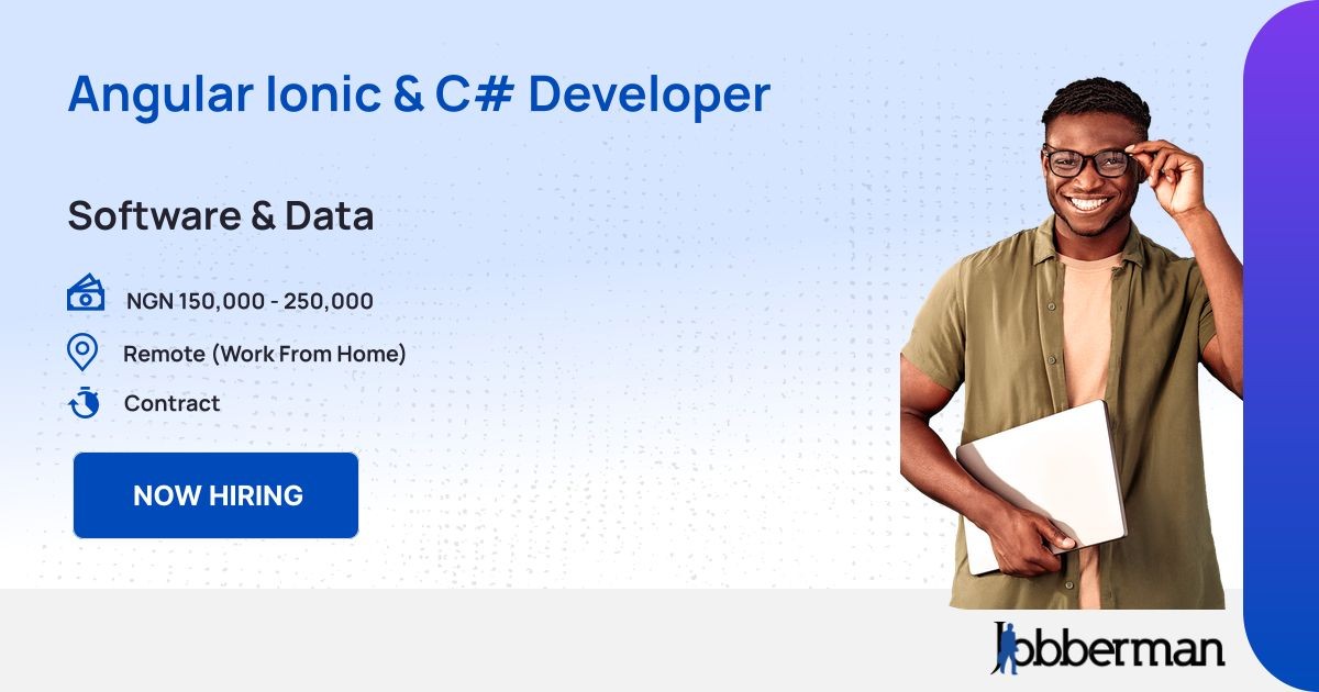Angular Ionic & C# Developer at Cogniwave | Jobberman