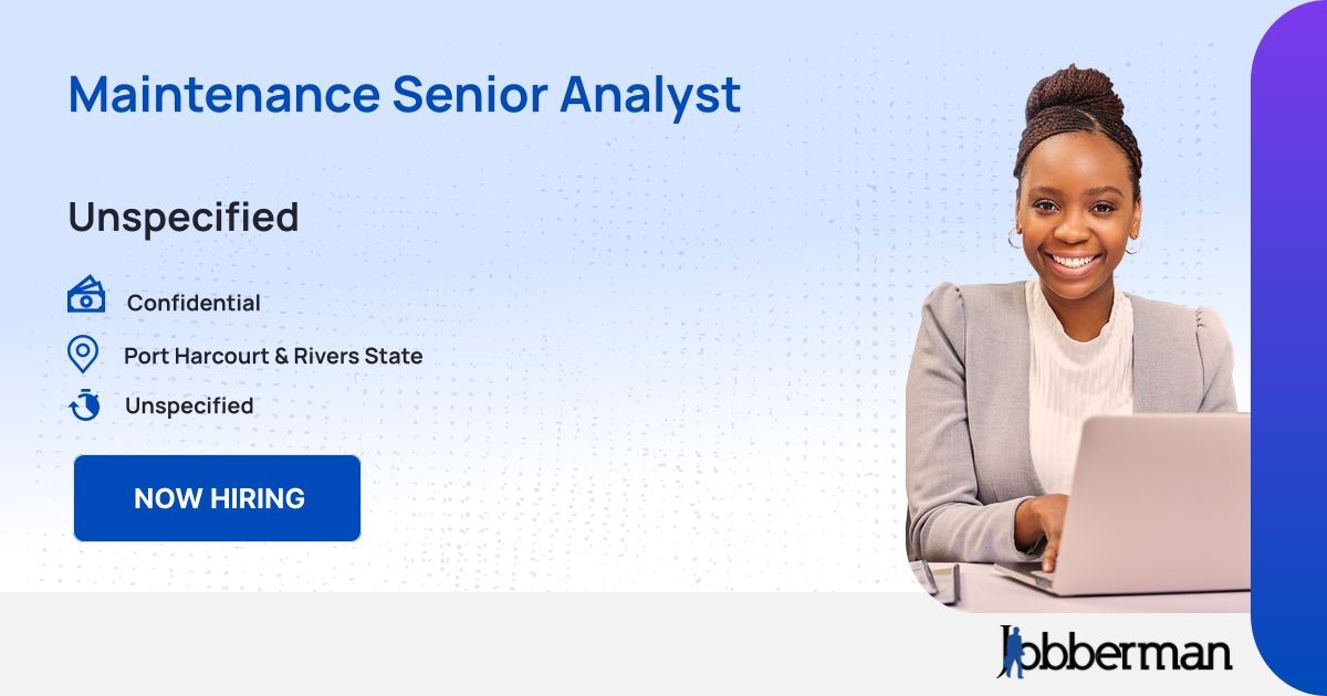 Maintenance Senior Analyst at Tenaris | Jobberman