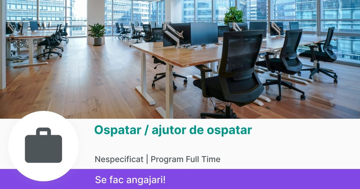 Ospatar / ajutor de ospatar in Nespecificat la TALENT ODYSSEY | Jobradar24