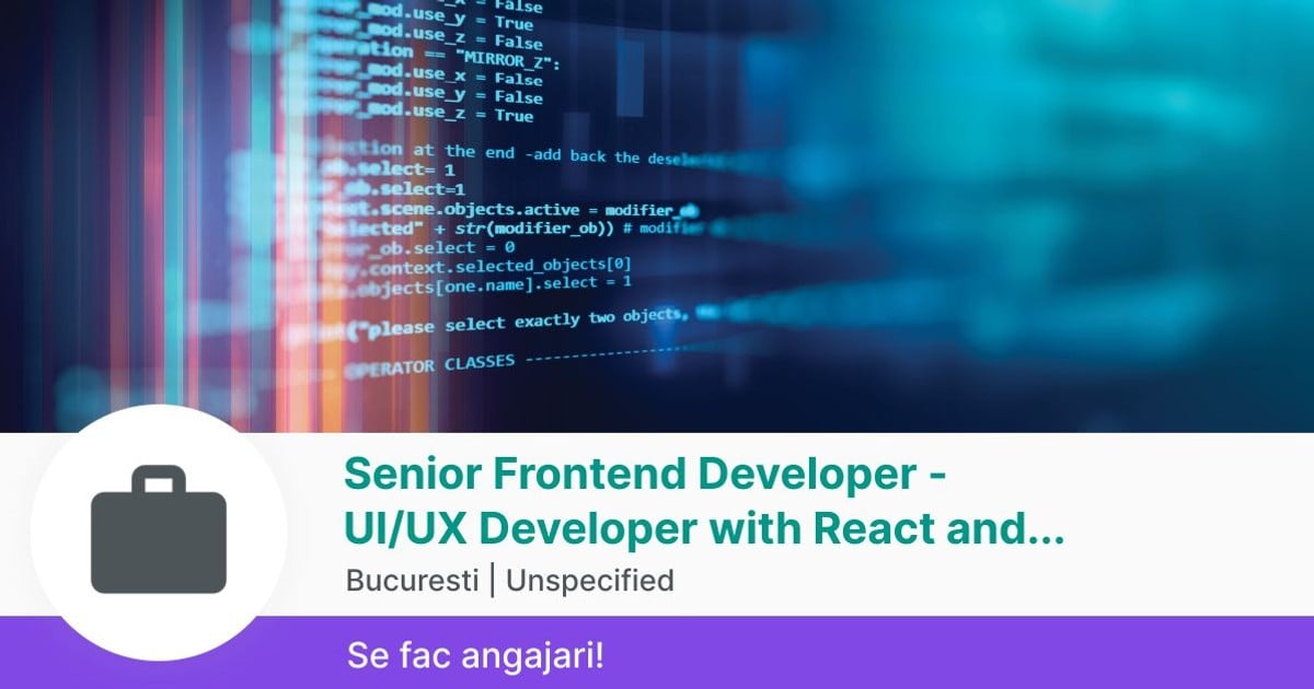 Senior Frontend Developer - UI/UX Developer with React and SAP Data ...
